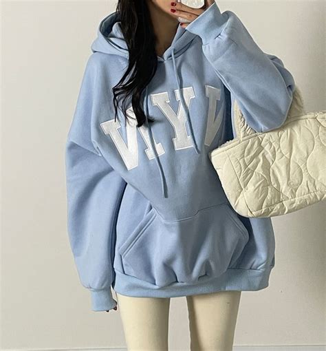 피치랩 구름기모오버핏 Nyn 후드 맨투맨 자수 긴팔 티 남녀공용 커플 캥거루 겨울 빅사이즈 루즈핏 오버핏 티셔츠 위시버킷