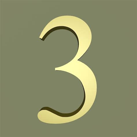 Premium Photo The Number 3 Is Golden Number Three 3d Render Illustration