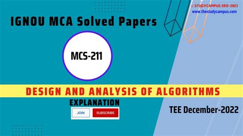ignou mca mcs 211 solved question paper q1 dec 22 youtube