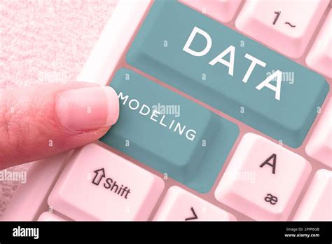 Sign Displaying Data Modeling Word For Process Of Transferring Data