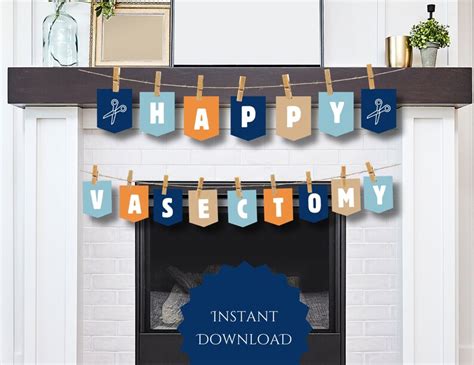 Printable Vasectomy Party Banner Happy Vasectomy Decorations