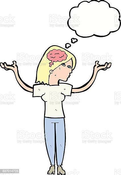 การ์ตูนผู้หญิงอัจฉริยะกับฟองความคิด ภาพประกอบสต็อก ดาวน์โหลดรูปภาพตอนนี้ การวาดภาพ กิจกรรม