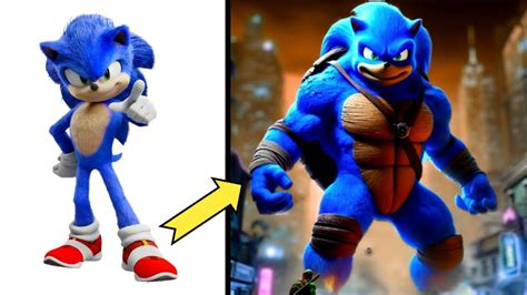 All Sonic Characters As Giant Ninja Turtles L Sonic Cartoon Ninja