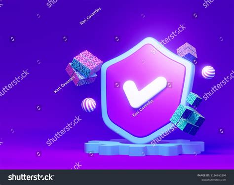 Data Protection Cybersecurity Shield Protects Blockchain Stock Illustration 2186652899