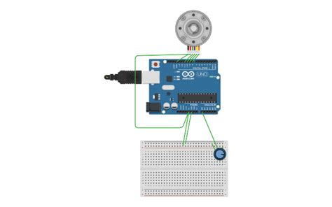 circuit design stepper motor with arduino tinkercad