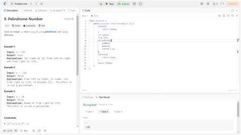 Raj Verma On Linkedin 100daysofcode Leetcode Day2 Palindromenumber