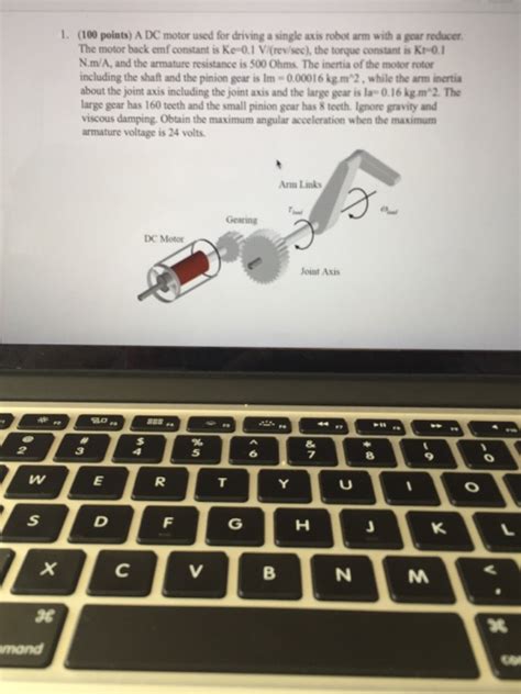 solved a dc motor used for driving a single axis robot arm