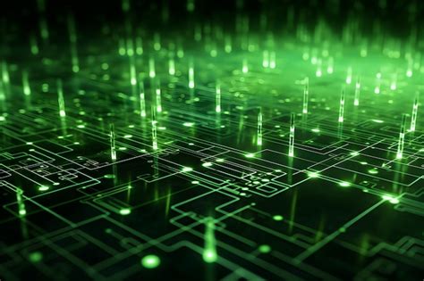 Premium Photo Green Futuristic Networking Technology Background