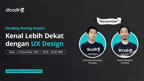 dicoding sharing session kenal lebih dekat dengan ux design youtube