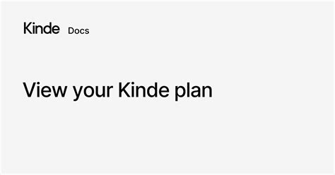 View Your Kinde Plan Kinde Docs