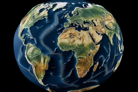 Premium Photo Earth Globe With A Hand Drawn Map Projection Overlay