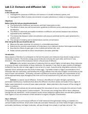 Exploring Diffusion And Osmosis In A Model Membrane System Course Hero