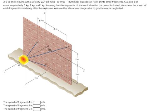 solved a 6 kg shell moving with a velocity v0 12 m s i− 9