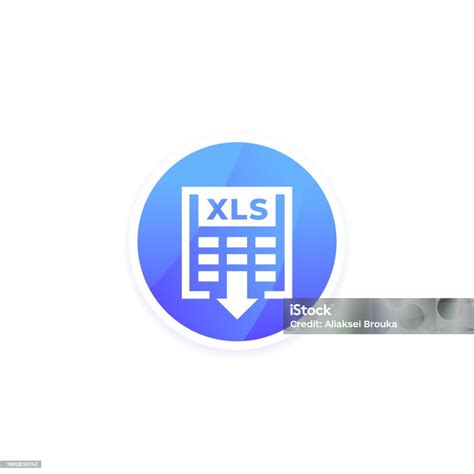 Xls Icon Download Document Vector Button Stock Illustration Download Image Now Arrow Symbol
