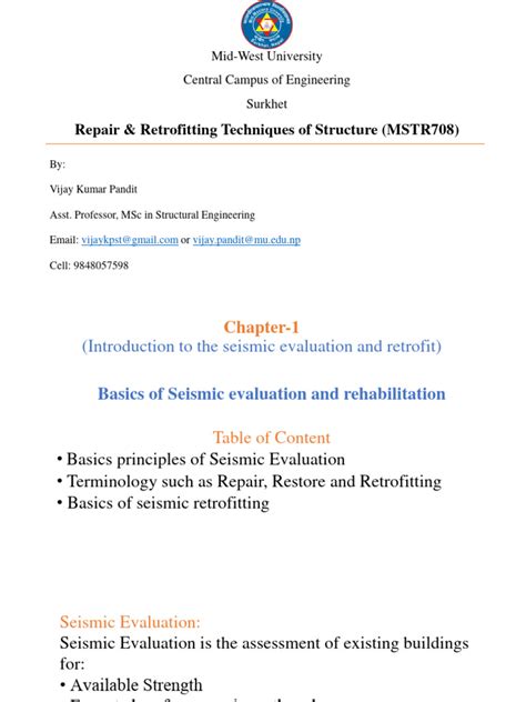 Ch 1 Seismic Evaluation And Retrofit Pdf Civil Engineering Structural Engineering