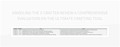 Free Ultimate Crafting Tool Templates For Google Sheets And Microsoft