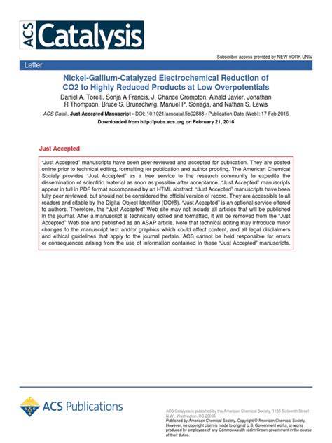 Nickel Gallium Catalyzed Electrochemical Reduction Of Co2 To Highly