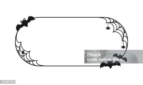웹 테두리 프레임에 거미가있는 박쥐 할로윈 테마 프레임 프레임에 대한 스톡 벡터 아트 및 기타 이미지 프레임 섬뜩한 공포 무서움 Istock