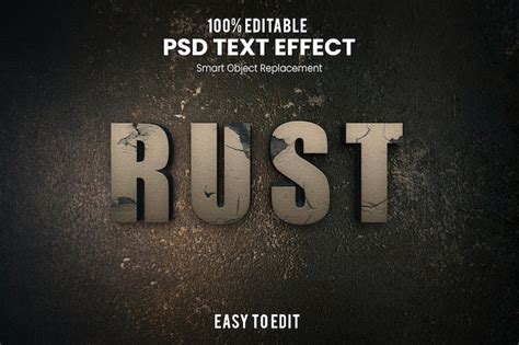 Premium Psd Rust3d Text Effect