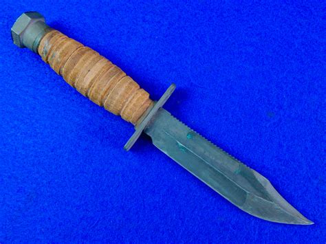 Us Vintage Vietnam Era 1973 Jet Pilot Survival Fighting Knife W Sheat
