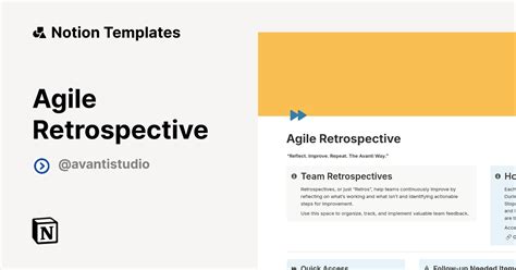 Agile Retrospective Template Notion Marketplace