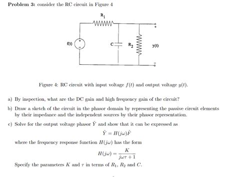 solved problem 3 consider the rc circuit in figure 4 y t