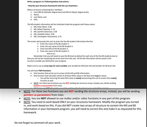 Solved Make A Structure Containing Four Members 1 Level Chegg Com