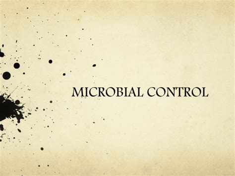 Microbial Control Methods