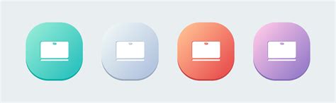 Laptop Solid Icon In Flat Design Style Notebook Signs Vector