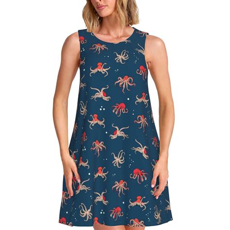 Daiia Octopus Print Womens Dresses 2025 Trendy Short Sleeve Dresses