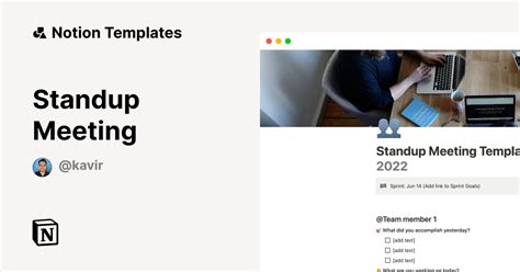 Standup Meeting Template By Kavir Notion Marketplace