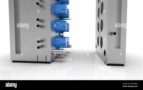 3d Render Of Plastic Moulding Machine Plastic Injection Moulding Cups