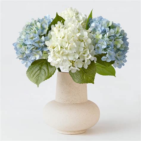 Zytuyo 2pcs White And 2pcs 20 Light Blue Hydrangea