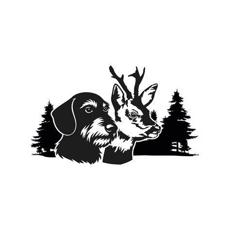Autocollant Chasse Chevreuil And Teckel · Traqueur Chasse