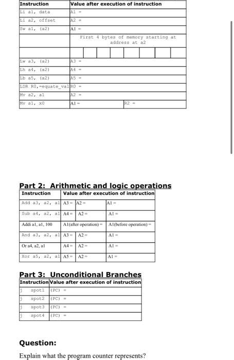 solved part 3 unconditional branches instruction value