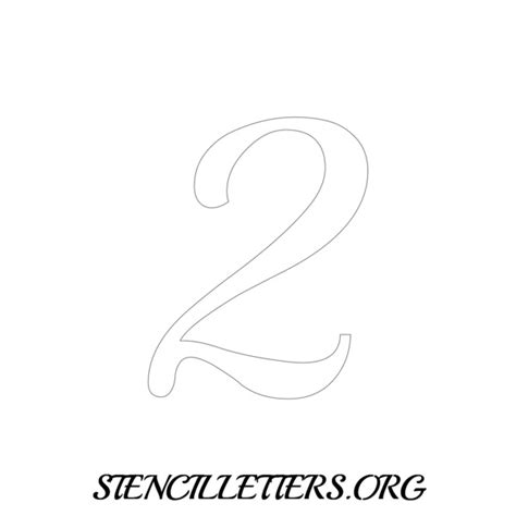 2 Inch Free Printable Individual 172 Calligraphy Number Stencils