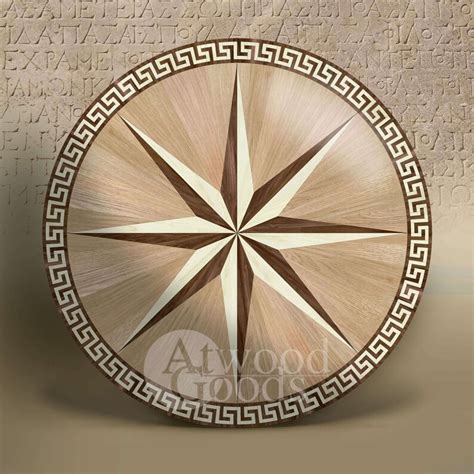 Wood Floor Compass Inlay Sparta Wood Floor Etsy