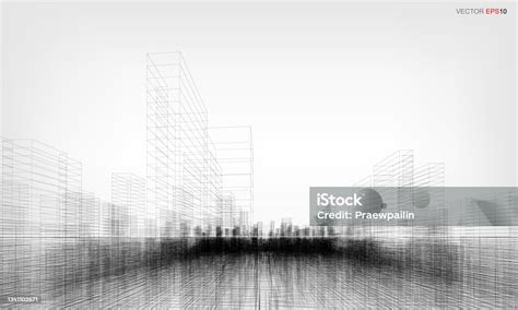 와이어프레임을 구축하는 원근 3d 렌더링 벡터 와이어프레임 도시 배경입니다 도시에 대한 스톡 벡터 아트 및 기타 이미지 도시 바둑판 라인아트 Istock