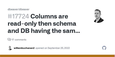 Columns Are Read Only Then Schema And Db Having The Same Name · Issue 17724 · Dbeaverdbeaver