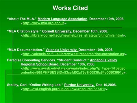 ppt cross referencing using mla format powerpoint presentation free