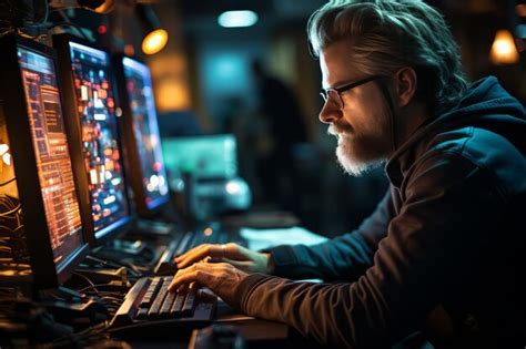 Dedicated Professional Analyzing Complex Data On Multiple Computer