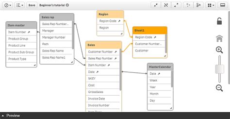 Viewing The Data Model ‒ Qlik Sense On Windows