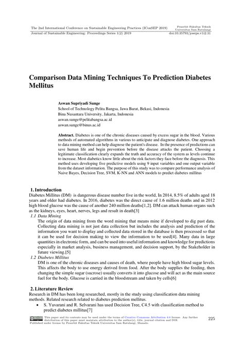 Pdf Comparison Data Mining Techniques To Prediction Diabetes Mellitus