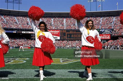 49ers Cheerleaders Are Dressed In Old Style Uniforms During The Game