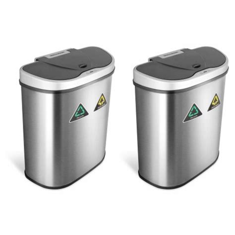Ninestars 185 Gallon Dual Compartment Motion Sensor Garbage Trash Can