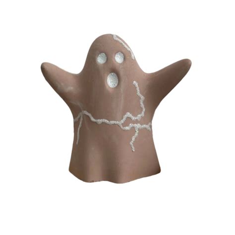 Halloween Ghost Figurine Cement Electrified Ghost Decor Love Nene