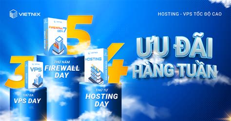 Chương Trình ưu đãi Vps Hosting Và Firewall Hàng Tuần Dành Cho Khách Hàng Vietnix