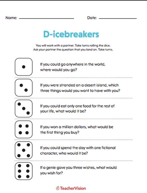 Free Printable Icebreaker Worksheets Printable Worksheets