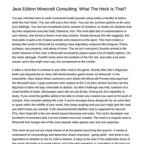 Java Edition Minecraft Consulting What The Heck Is Thatnrslq Pdf Pdf DocDroid