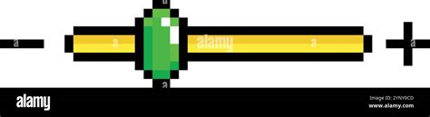 A Green And Yellow Object With A Plus Sign On The Right The Object Is